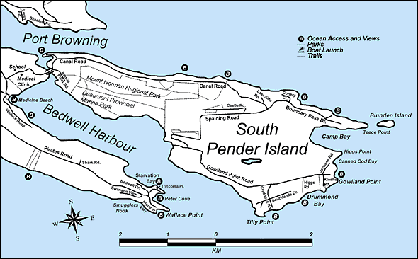 Pender Islands Vacation Rentals, South Pender Island Map - Providing ...