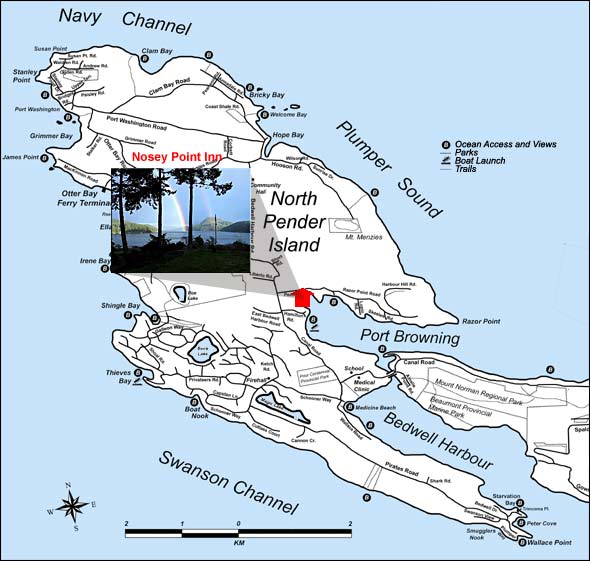 Pender Islands accommodation map - Lighthouse Cottage: Pender Island ...