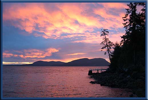 Another gorgeous sunrise over Saturna Island - North Pender Island